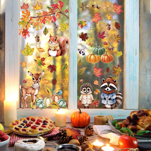 9 Sheets Adorable Fall Window Clings – nextdealshop.co.uk