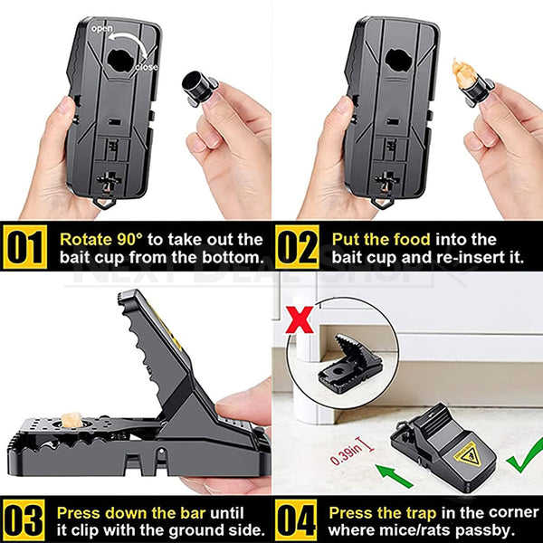 4 Pack - Reusable Snap Mouse Trap – nextdealshop.co.uk
