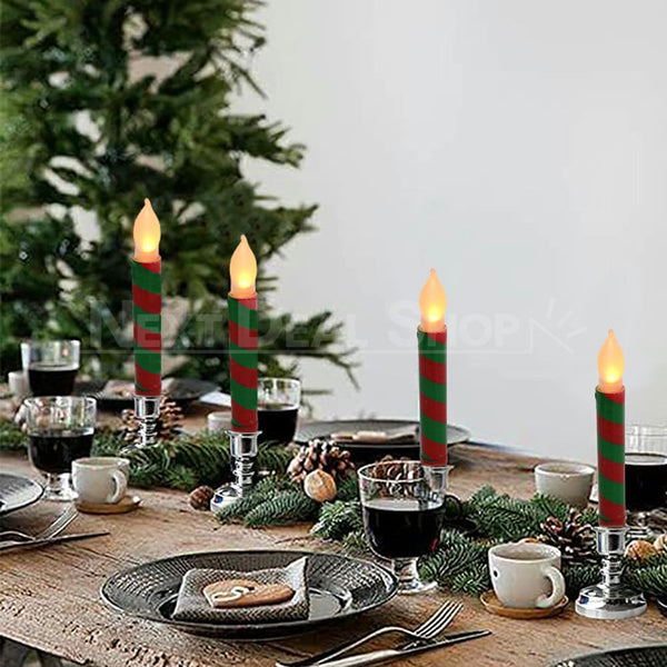 6 Pcs - Festive Flameless LED Flickering Striped Candles – nextdealshop ...