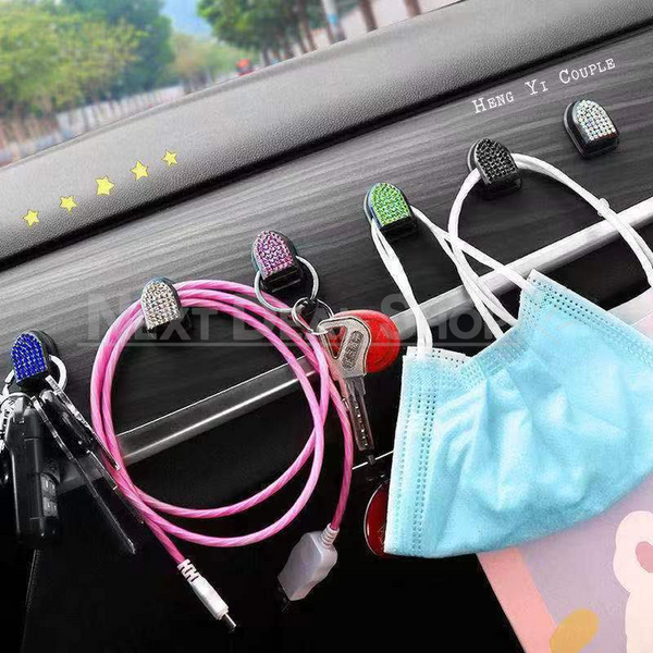 3 Pcs - Sparkly Rhinestone Car Dashboard Hook – nextdealshop.co.uk