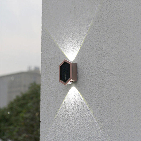 Solar Powered Hexagon Up & Down Wall Light – nextdealshop.co.uk