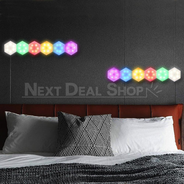 Wireless LED Smart-Tap Hexagon Light Set with Remote Control ...